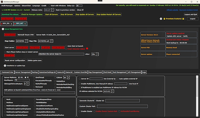 ARK: Survival Ascended Server Management | ASADedicatedManager